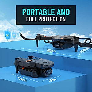 GOFOIT Mini Drone with Camera for Adults Kids, 1080P HD Foldable FPV RC Quadcopter with Upgrade Gesture Control, 90° Adjustable Lens, Headless Mode, 2 Batteries, Carrying Case, Altitude Hold, 3D Flip