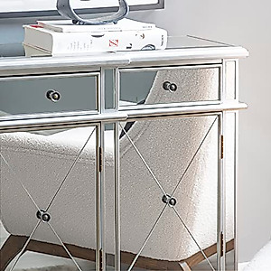 Powell Company Mirrored 4-Door 3-Drawer Console