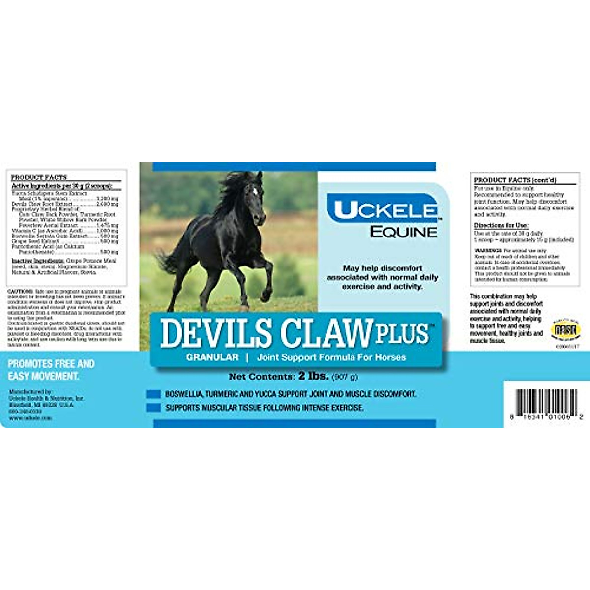 Uckele Devils Claw Plus Horse Supplement, 2lb, Pack of 2