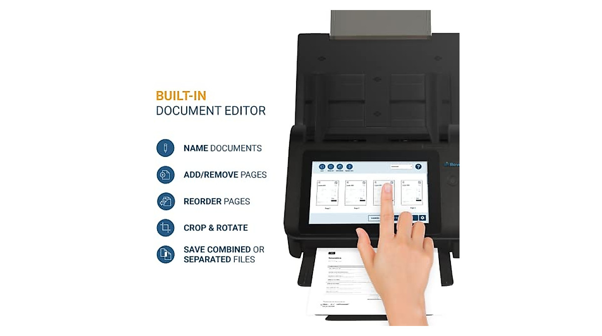 Raven Document Scanner - Wireless Duplex ADF, Touchscreen