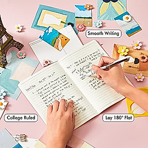 feela 36 Pack Soft Cover Journal Bulk, Lined Blank Travel Journal for Women Men Writing, Notebooks College Ruled for Work, Note Taking Notebook School Business Supplies, 8.2” x 5.5”, A5, Pink