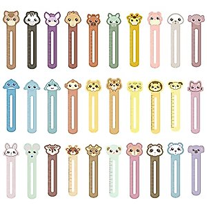 CIEMODA 90 Pieces Animals Bookmarks Cute Funny Cartoon Bookmarks Animal Theme Kid Book Mark with Scales for Kids Teen Boys Girls Students Reading Stationery Gift Ideas