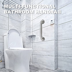 2 Pack 12 Inch Grab Bars for Bathroom, LONVICHTT Anti Slip Bathroom Handicap Grab Bars for Showers Stainless Steel Shower Handle, Bathroom Safety Bars, Senior Assist Bath Handle