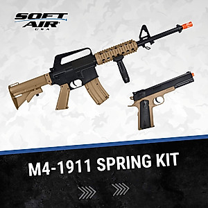 Colt Soft Air RIS Spring Airsoft Rifle and Pistol On-Duty Kit, Tan (180790)