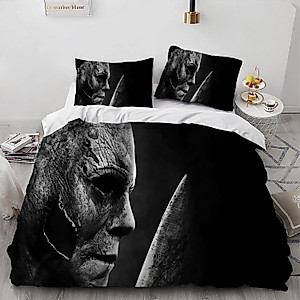 AKARDO Halloween Michael Ends Duvet Covers, Soft Microfiber Washed Duvet Cover Set 3 Pieces with Zipper Closure (10,King (104"x90"))