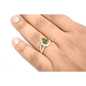 Silver Plated Ring, Moldavite Ring, Brass Ring, Czechoslovakia Ring, Moldau River Ring, meteorite Ring, healing crystal ring jewellery, silver plated (7 US)