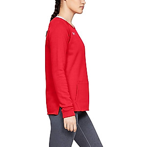 Under Armour Women's UA Hustle Fleece Crew MD Red