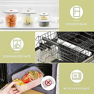 Glidea 6-piece food storage container with lid, stackable square storage set, BPA free, suitable for microwave and dishwasher plastic leak proof kitchen storage freezer, Clear
