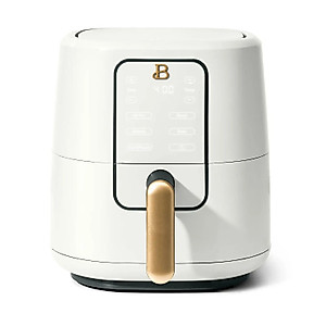 Beautiful 3-quart Touch-screen Display Air Fryer with Adjustable Temperature Compact Space-saving 4 Preset Functions whiteicing By Drew Barrymore