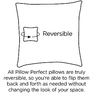 Pillow Perfect Damask Indoor/Outdoor Chairpad with Ties, Reversible, Tufted, Weather, and Fade Resistant, 15.5" x 16", Blue/White New Damask, 2 Count