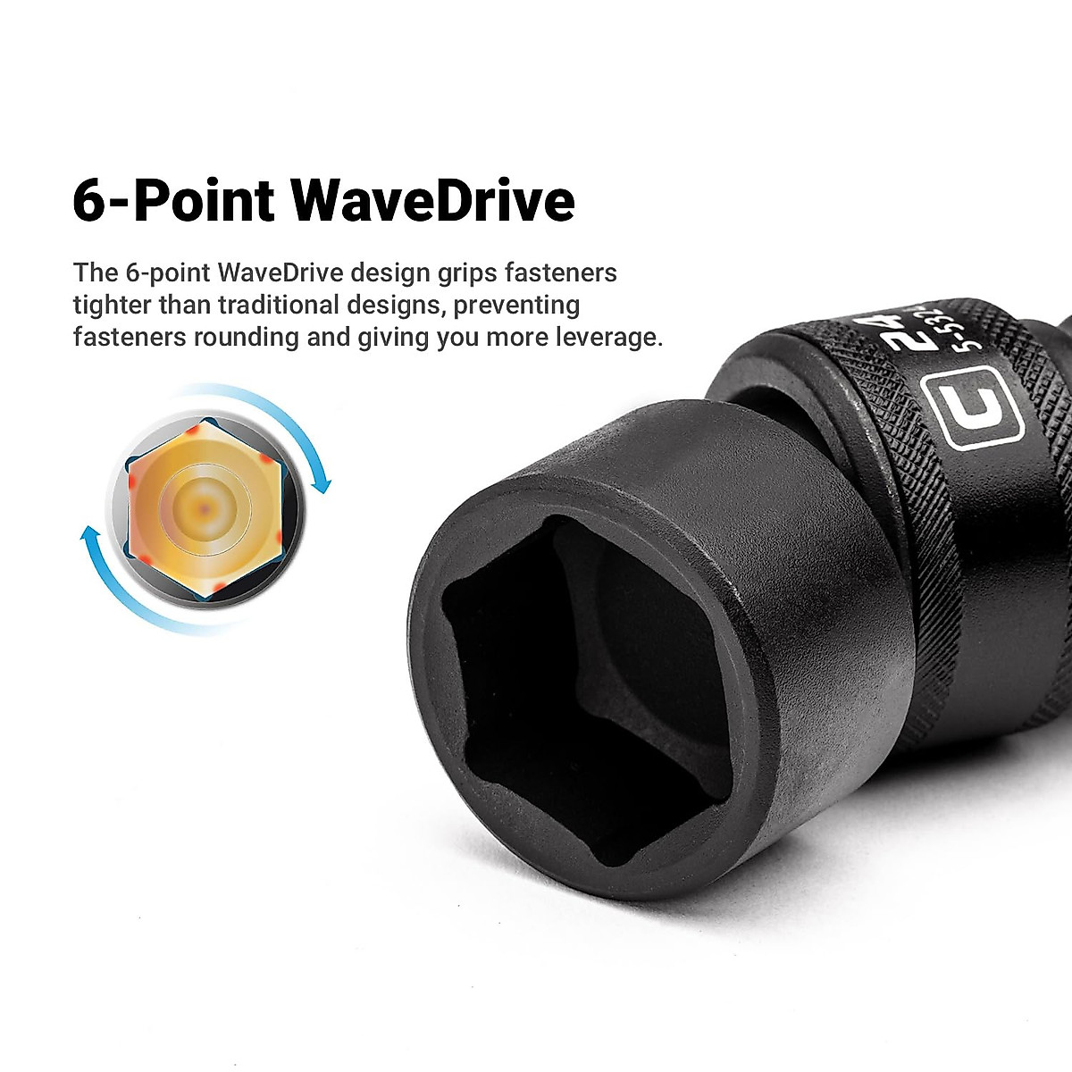 Capri Tools 18 mm Universal Impact Socket, 3/8-Inch Drive, 6-Point, Metric