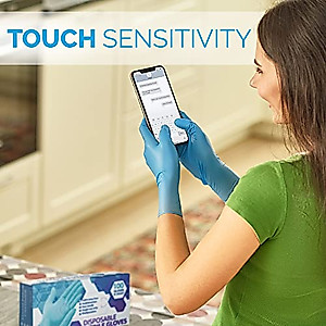 UniGroup Care [100 Pcs] Nitrile Gloves - Powder & Latex Free Disposable Exam Gloves - Medical and Food Grade - 3 Mil - Touch Sensitive - Medium