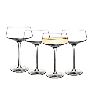 JYB&XY Martini Glasses Set of 4 | 9 oz Coupe Glass Classic Cocktail Glassware Hand Blown Premium Crystal Glass for Champagne, Cocktail，wine，martini Flutes