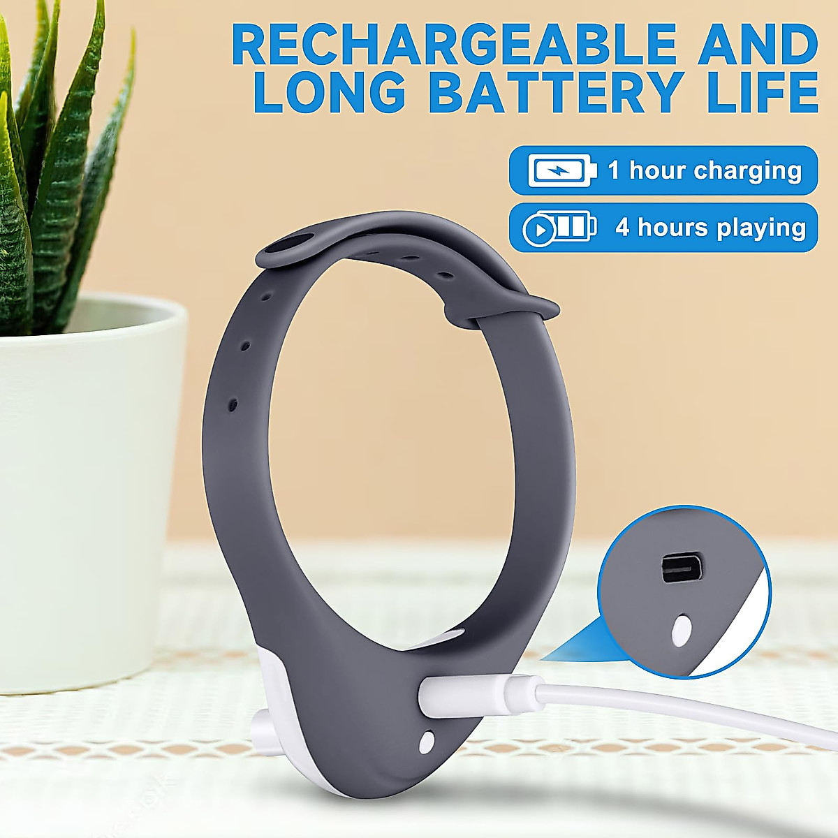 havit Wearable Automatic Cat Toys with LED Lights, Electric Smart Amusing Collar for Kitten, Interactive Cat Toys for Indoor Cats, Pet Exercise Toys, USB Rechargeable, Auto On/Off - Black