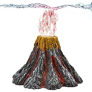 JOR Fiery Bubbler Volcano Aquarium Decoration, Add The Power and Chaos of Creation to Your Tank, Ultimate Fish Swim Challenge, Oxygenates Water and Improves Circulation