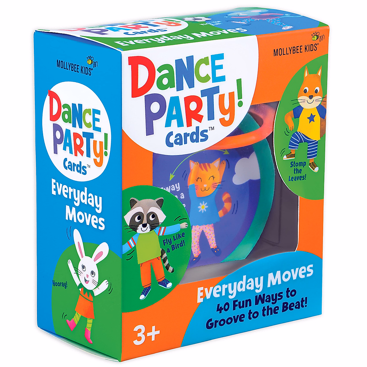MOLLYBEE KIDS Preschool Dance Party Cards Everyday Moves, Gifts for Ages 3+, Toddler Travel Game and Activity