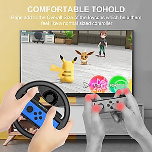 momen Switch Steering Wheel for Switch Joycon Controller, Switch Racing Wheels Grip Family Use Accessories for Mario Kart 8 Deluxe 2 Pack (Black)