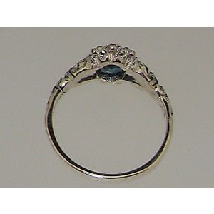 LetsBuyGold 925 Sterling Silver Natural Blue Topaz Womens Anniversary Ring - Size 4.25