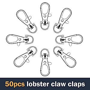 100 Pcs Swivel Snap Hook and Key Rings with Chain and Jump Rings for Keychain Lanyard DIY Jewelry Crafts Accessories(50 Pcs Lanyard Snap Hooks+50 Pcs Keychain Rings with Jump Rings)