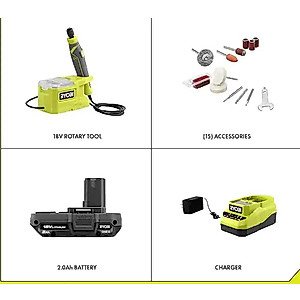RYOBI ONE+ 18V Cordless Precision Craft Rotary Tool Kit with 1.5 Ah Battery and Charger