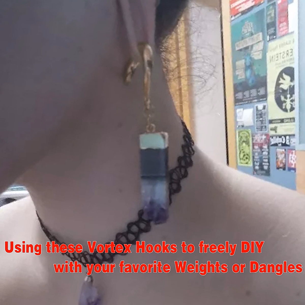 Longbeauty DIY Ear Weight Hook for Ear Piercing Jewelry 316L Stainless Steel Gauges Plugs Dangle Ear Hangers Pierced Expanders 0g