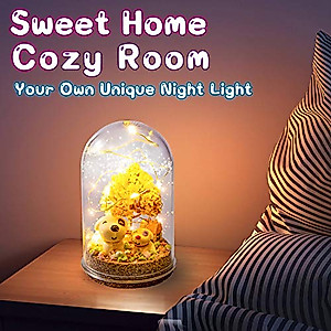 HeyKiddo Make Your Own Magic Night Light - Fairy Lantern Craft Kit for Kids, Arts and Crafts Nightlight Project Novelty for Girl Age 4 5 6 7 8 9 Year Old, DIY Decorative lamp Set for Room Decor