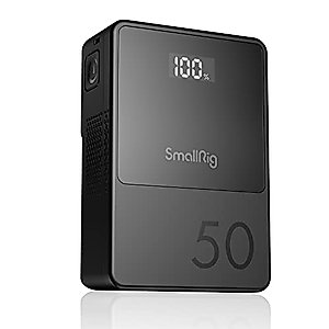 SmallRig V Mount Battery VB50, 3400mAh 50Wh 14.8V mini V-Mount Battery Support 45W PD USB-C Fast Charger, with D-TAP, USB-A, Dual DC Port, OLED Screen, for Camera, Camcorder, Monitor, Filmmaker - 3579