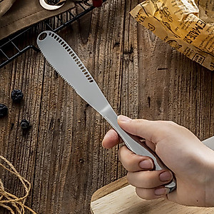 HANSWARE Butter Knife,Butter Cutter Slicer Stainless Steel Butter Knife Spreader,3 In 1 Multi Function Cheese Knife Easy Spread Butter Curler Knife For Cold Butter,Peanut. (2 PCS)