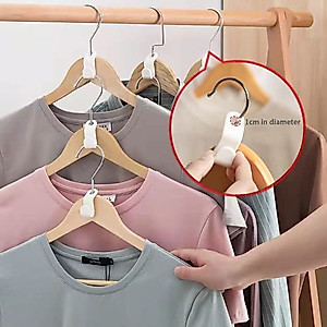 AOOF 60PCS Clothes Hanger Connector Hooks 4-Colors Hanger Extender Clips Plastic Cascading Clothes Hooks for Wardrobe
