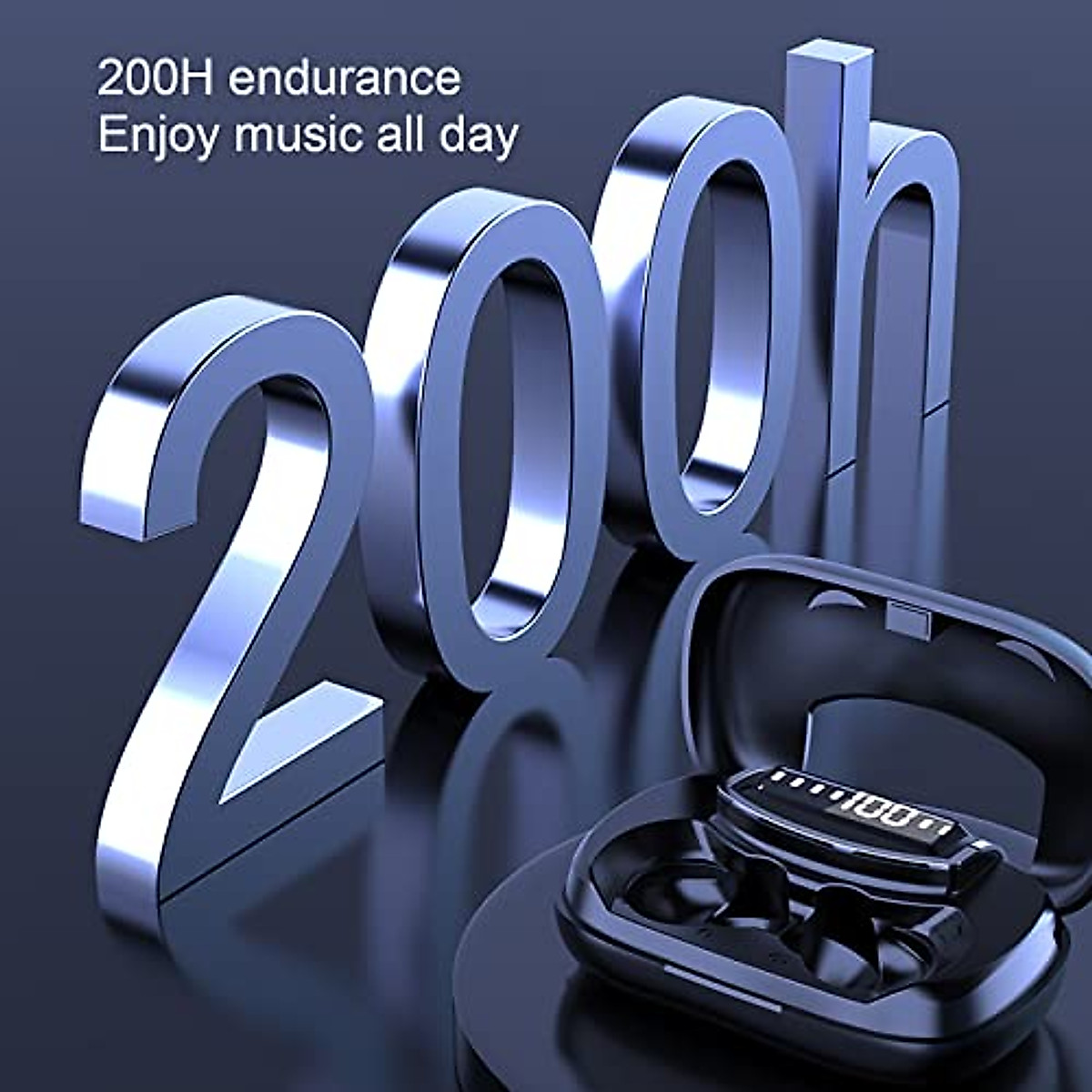 Wireless Bluetooth Headset 5.1 Ear Plug Sports Business Dual Ear Power Display Fingerprint Control Intelligent Noise Reduction HiFi Sound Quality