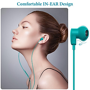 APETOO USB C Headphones for iPhone 16 15 Pro Plus iPad Pro,USB Type C Earphones HiFi Stereo USB C Wired Earbuds Microphone Volume Control for Galaxy S24 S23 S22 S21Pixel 9 8 7 7a 6 Pro 6a Turquoise