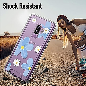 Rayboen for Galaxy S9 Plus Case, Floral Pattern Shockproof Protection Phone Cover, Silicone Protector Funda para Samsung S9 Plus Transparent Flexible Sleek Durable Case