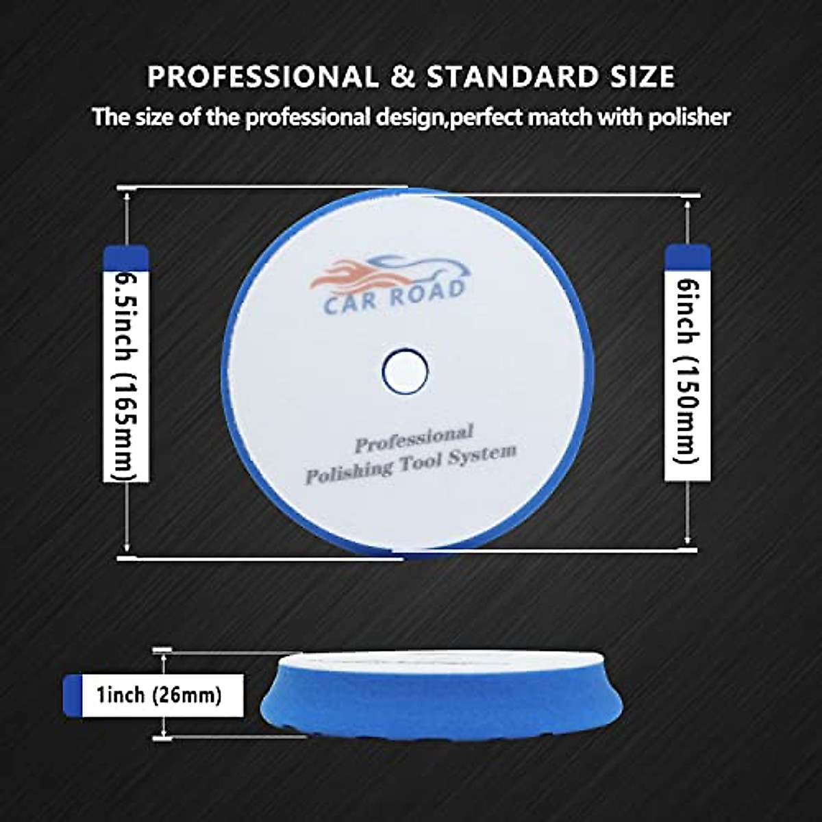 Polishing Pad 6Inch 5 pcs150mm Orbital Buffer Polisher Pad Wool Microfiber Buffing Pads car Detailing kit, Foam applicator Pad for Compounding, Polishing and Waxing, for 6''Backing Plate Car Polisher