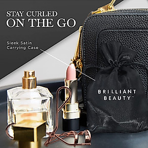 Brilliant Beauty Eyelash Curler with Satin Bag & Refill Pads - Award Winning - No Pinching, Just Dramatically Curled Eyelashes for a Lash Lift in Seconds (Rose Gold)