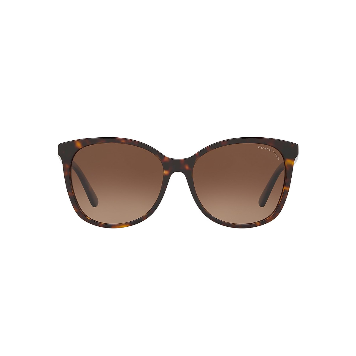 Coach HC8271U Universal Fit Sunglasses, Dark Tortoise/Dark Brown Gradient Polarized, 57 mm