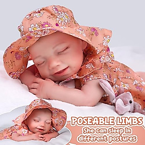 BABESIDE Lifelike Reborn Baby Dolls - 20-Inch Soft Full Vinyl Body Realistic-Newborn Sleeping Baby Girl Doll with Toy Accessories Gift Set for Kids Age 3+ & Collection