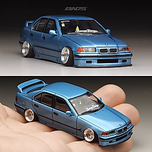 BNDS 1/64 Scale Mini Alloy Wheels Tires with Axles Assembly Detail Up Kits for Professional Modified Diecast Model Vehicle Kit (BC64064)