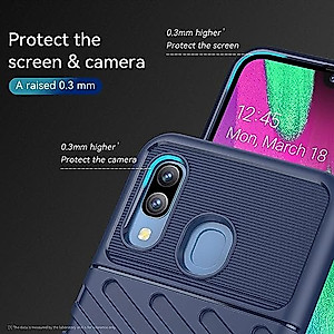 Phone case for Samsung Galaxy A40,Refined Carbon Fiber.Anti-Fall,Anti-Fingerprint.360°Full Protection case Blue