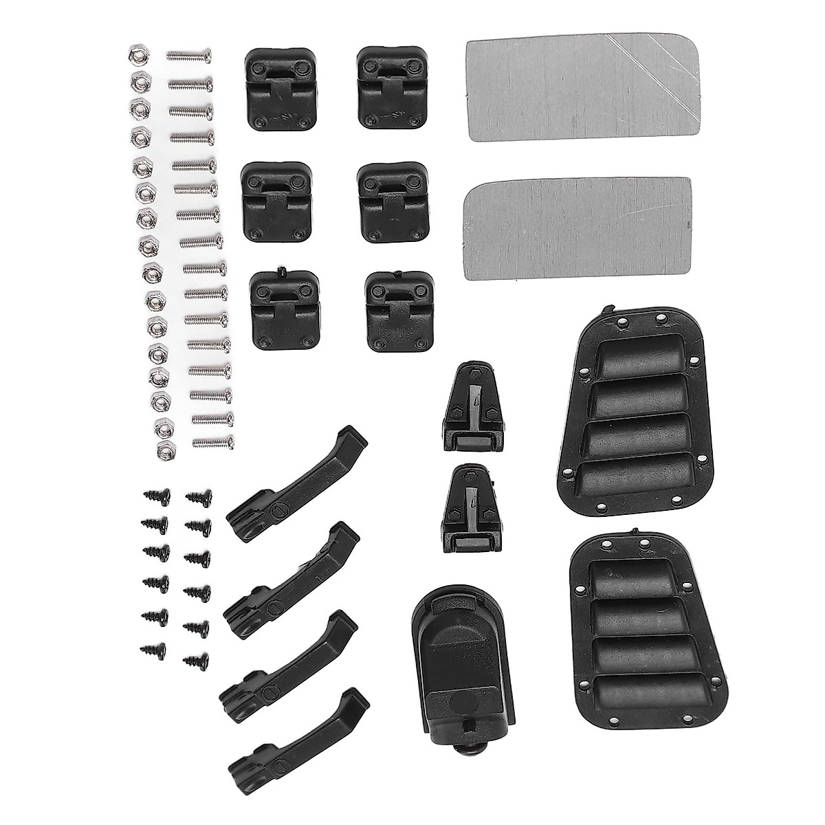 Dilwe RC Door Hinge Handle, Plastic, Car Door Hinge Handles Kit for T4 1/10 RC Vehicle Upgrade Parts, 6 Pcs/Set, Black