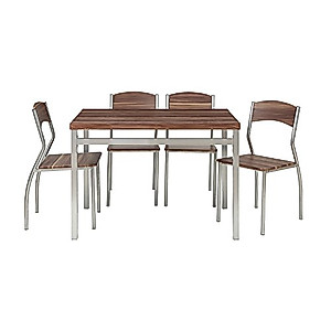 Abington Lane 5-Piece Dining Table Set w/Four (4) Chairs - Modern and Sleek Dinette for The Contemporary Home - (Cedarwood Finish)