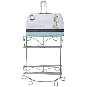 Zenna Home, Satin Nickel Shower Caddy, 2 Shelves