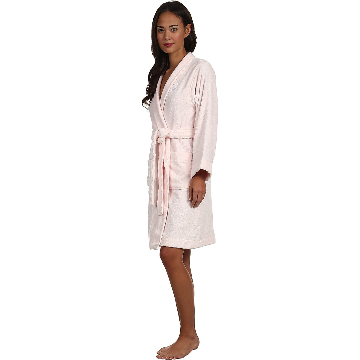 Lauren Ralph Lauren Greenwich Woven Terry Robe Chiffon Pink XL (US 16-18)