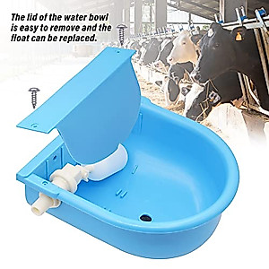 MINYULUA Automatic Waterer Bowl Large Live Stock Waterer Automatic Water Feeder Trough Bowl Dispenser Waterer Livestock Drinking Bowl for Cat Sheep Dog Horse Farm Supplies (Light Blue)
