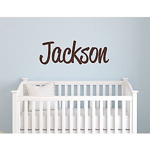 Boys Nursery Personalized Custom Name Vinyl Wall Art Decal Sticker 28" W, Boy Name Decal, Boys Name, Nursery Name, Boys Name Decor Wall Decals, Boy's Bedroom Decor, Plus Free 12" Hello Door Decal
