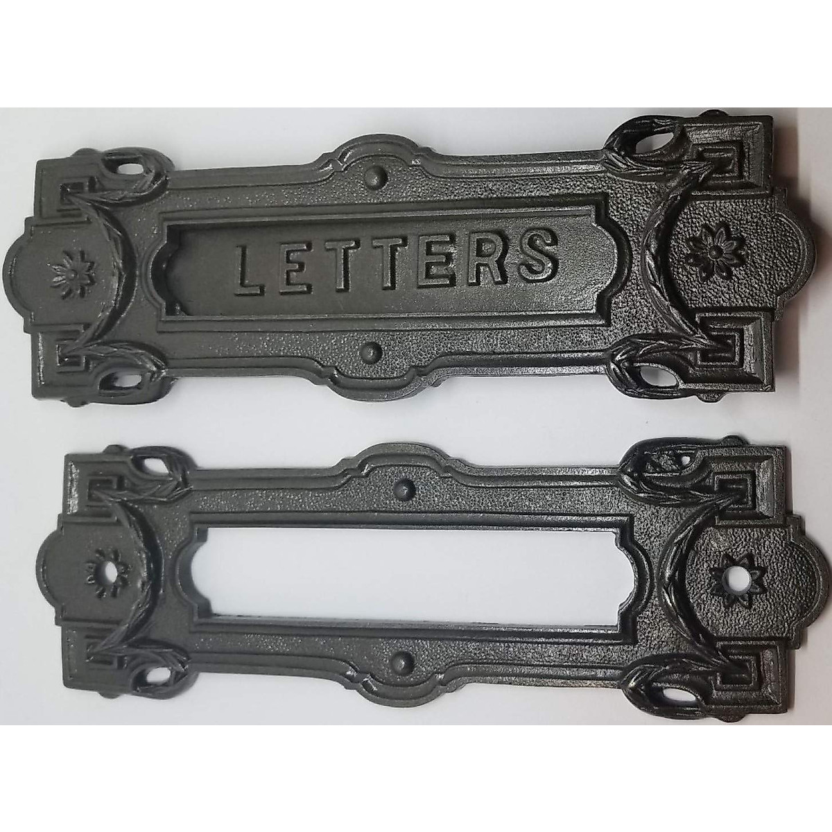 Mailbox Letter Slot Swinging Door Wall Mounted cast Iron neo Classical Antique Vintage Old Mail Postal