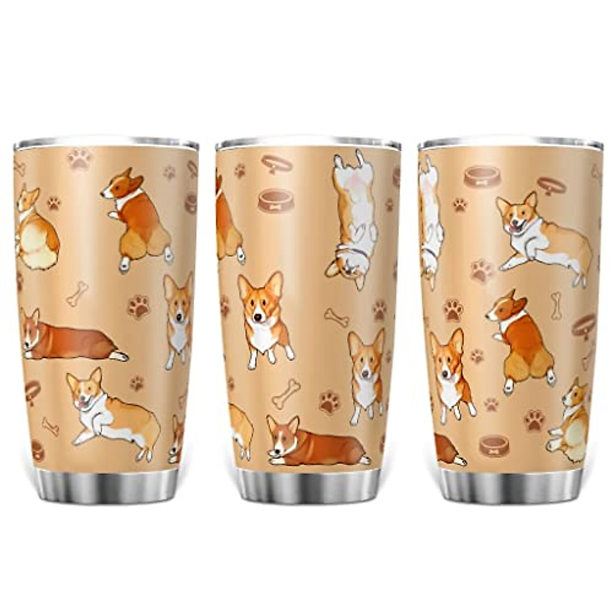 WmhrYpzhL Corgi Dog Travel Mug Cute Dog Coffee Mug Stainless Steel Insulated Tumbler For Ice Drinks＆Hot Beverage Gifts Corgi