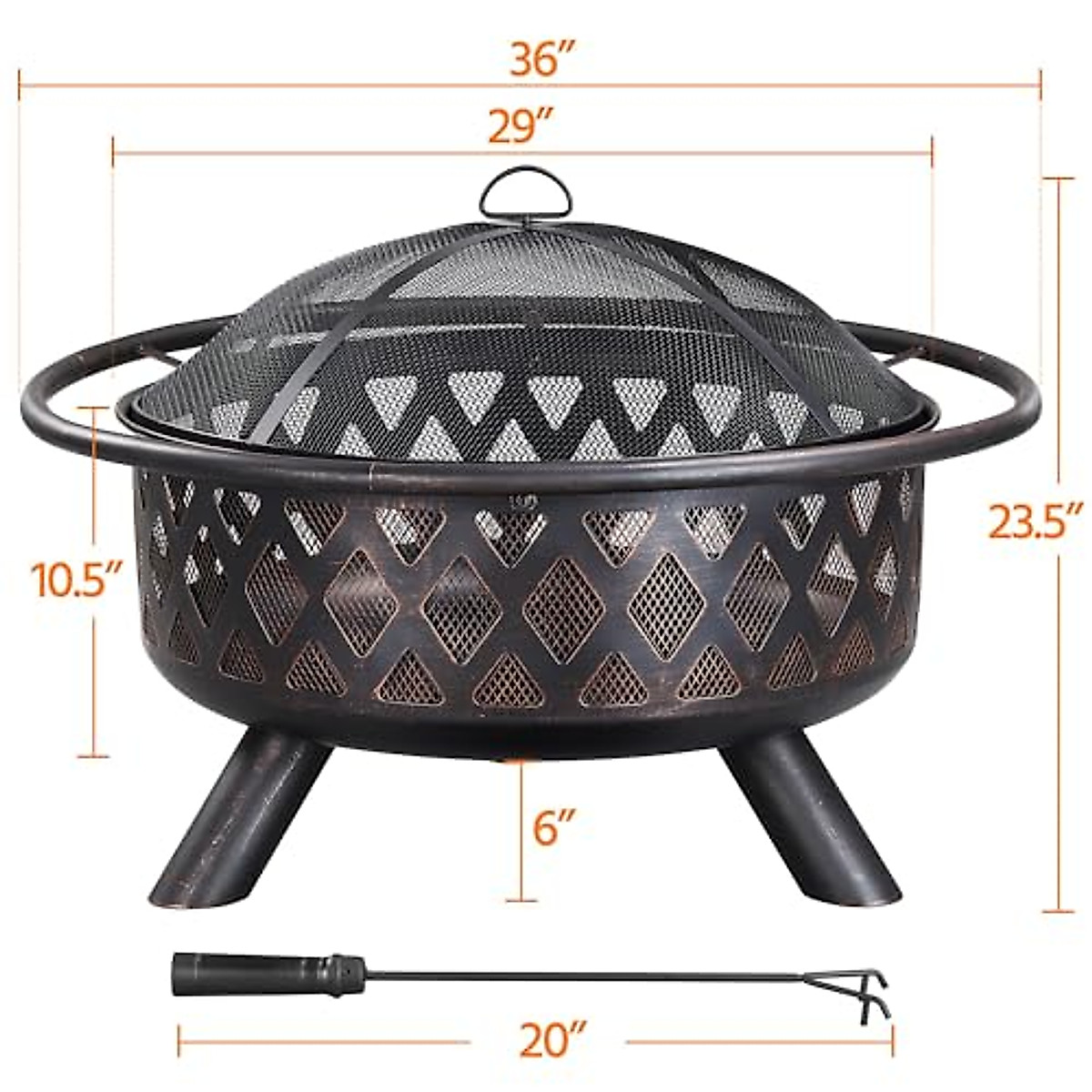 Yaheetech 36in Outdoor Fireplace Wood Burning Firepalce for Bonfire Patio Backyard