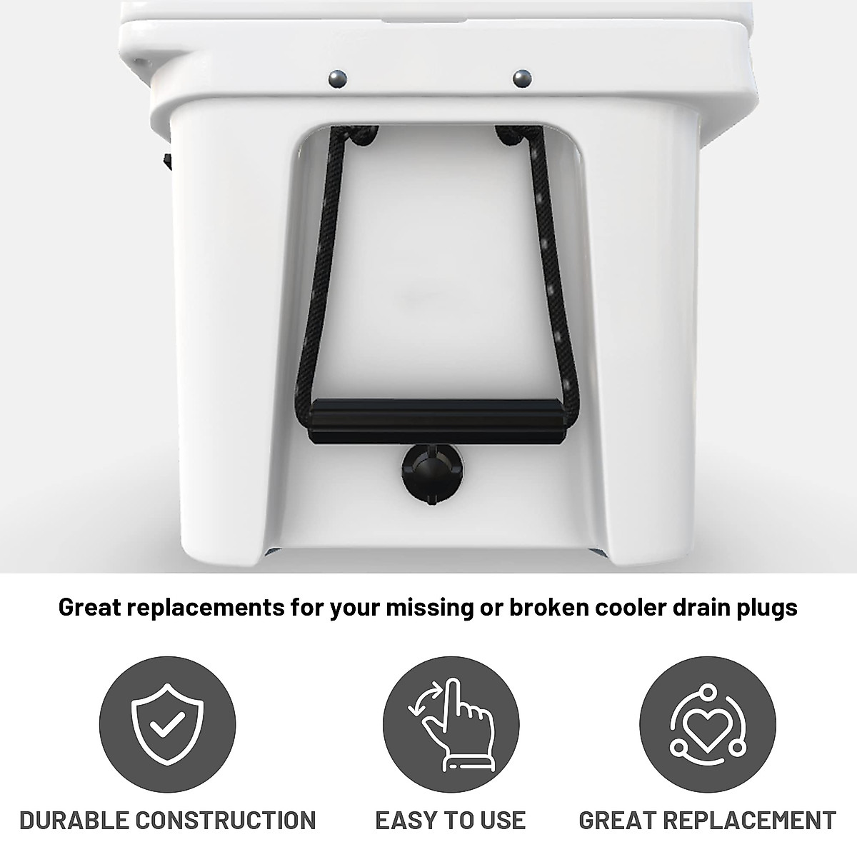 Cooler Drain Plug, 2 Pack Replacement, Compatible with Yeti Roadie, Tundra, and Tank Coolers and Fit for RTIC Coolers