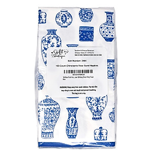 Gift Boutique 100 Blue Floral Vase Guest Napkins Decorative Hand Towels 3 Ply Disposable Paper Blue & White Vases & Urns Napkin for Bathroom Holiday Wedding Bridal Shower Birthday Dinner Party Towel