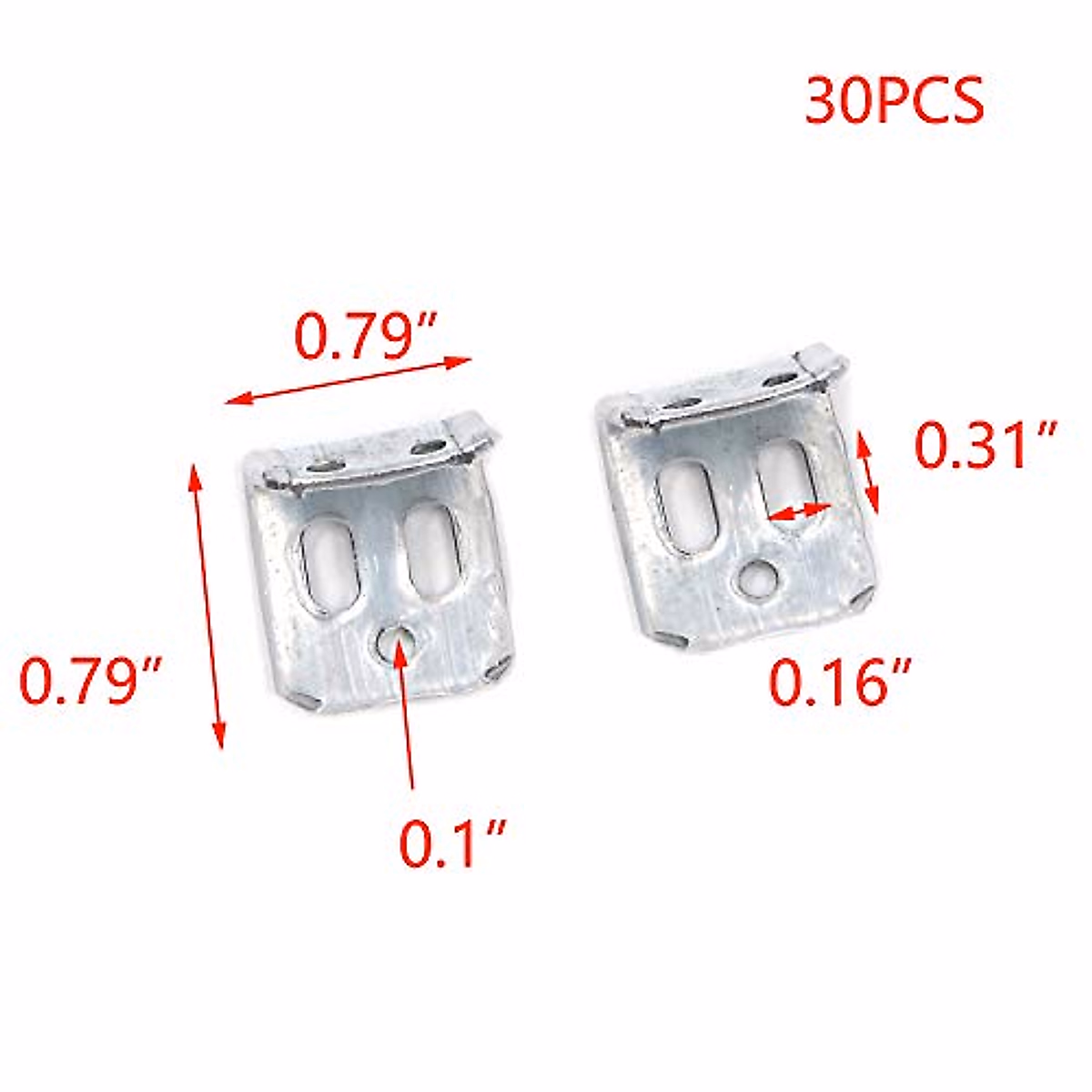 T Tulead Upholstery Clips Furniture Connecting Clips 0.79"x0.79" Sofa Spring Repair Pack of 30 with Nails